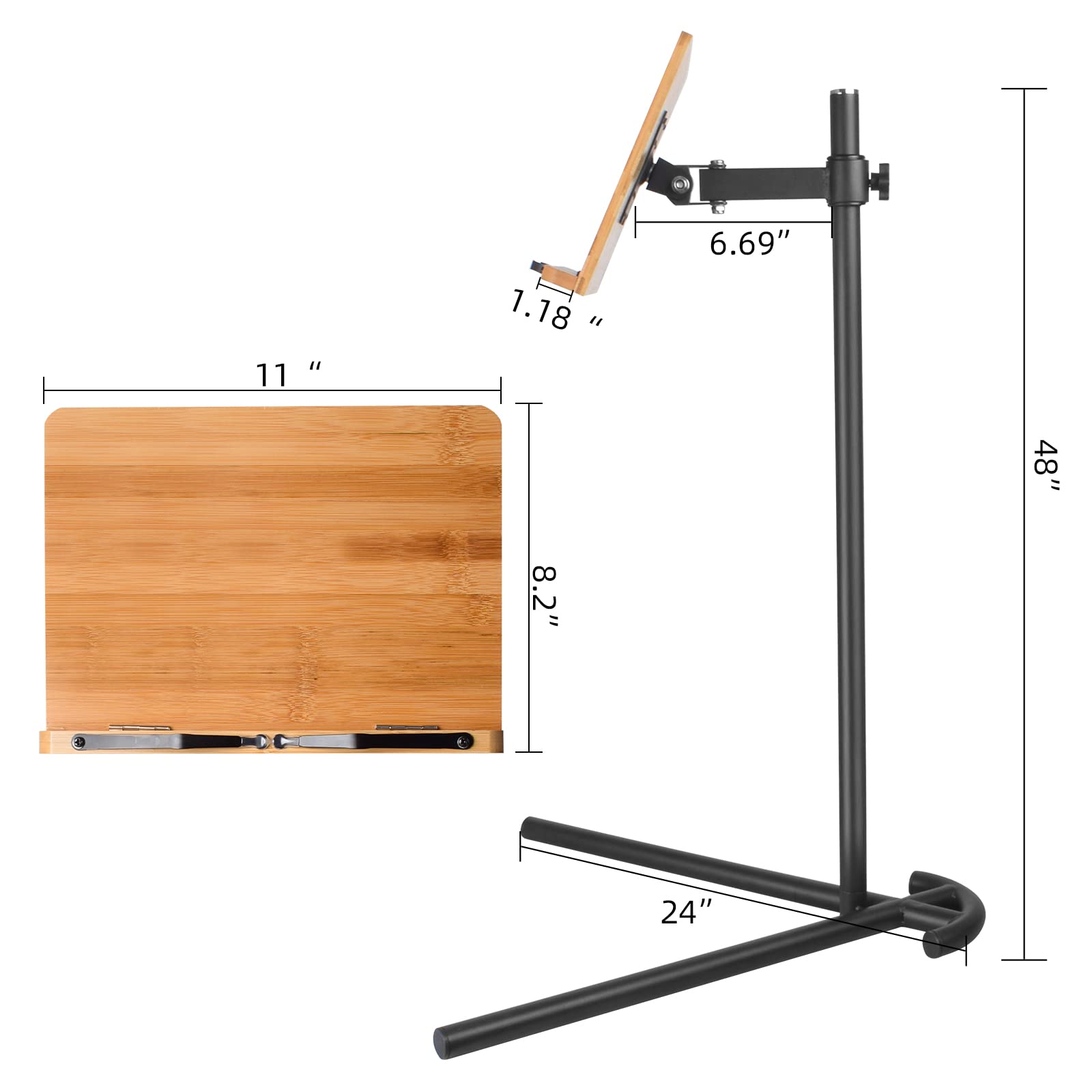 Laptop Stand for Couch, wishacc Height Adjustable Laptop Tray Tablet Book Stand for Reading in Bed, Compatible with Ipad Pro 12.9 Inch, Surface Laptop, Ipad Air, Ipad Mini,MacBook Pro/Air