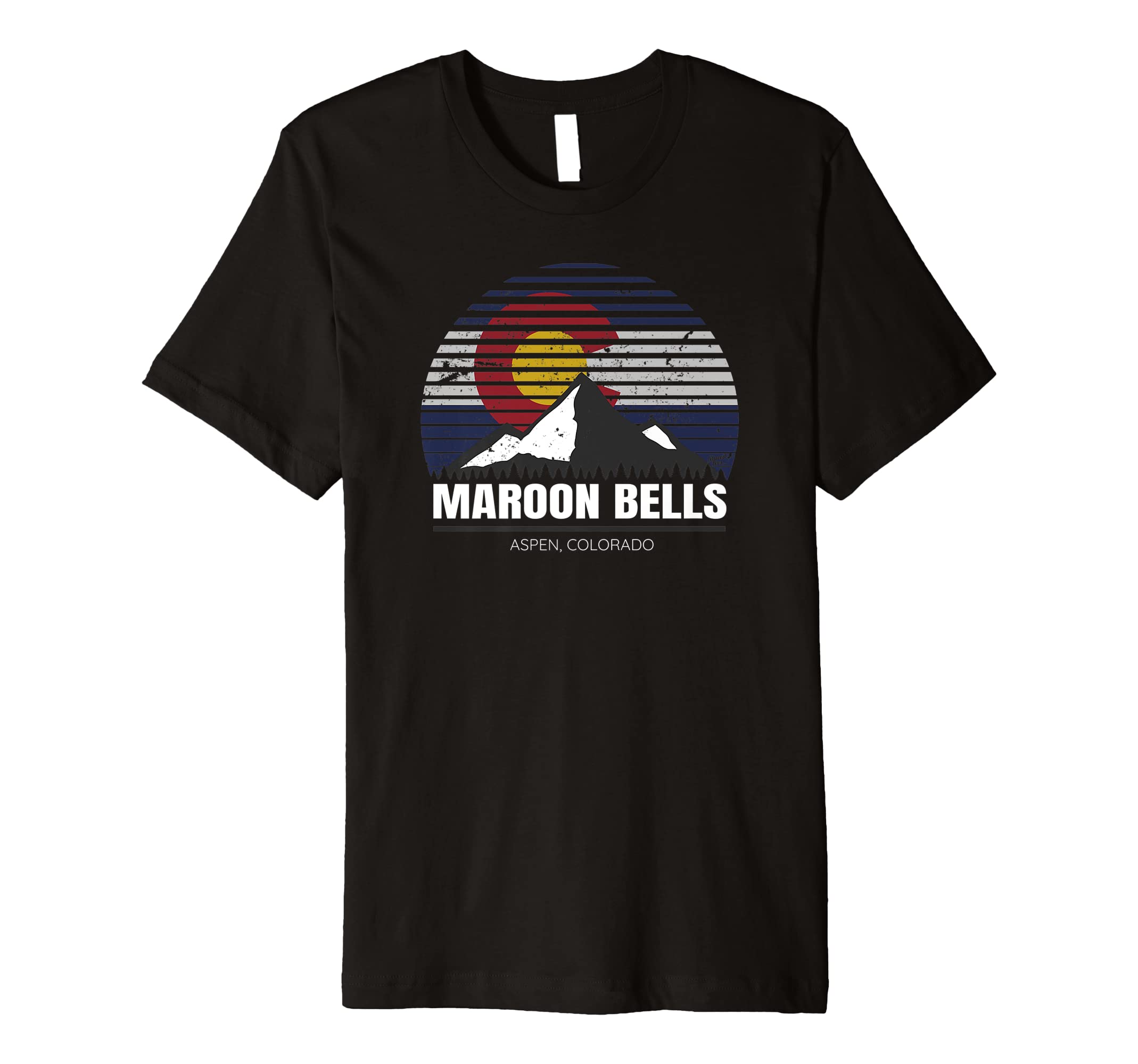 Maroon Bells Colorado State Flag - Aspen CO Hiking Premium T-Shirt