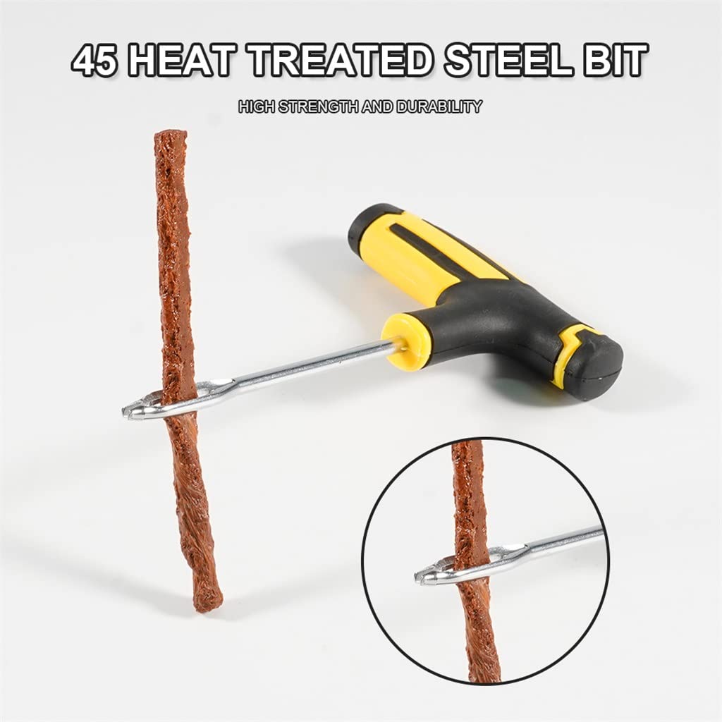 YÁSEZ Car Tire Repair Tools Kit with Rubber Strips Tubeless Tyre Puncture Studding Plug Set