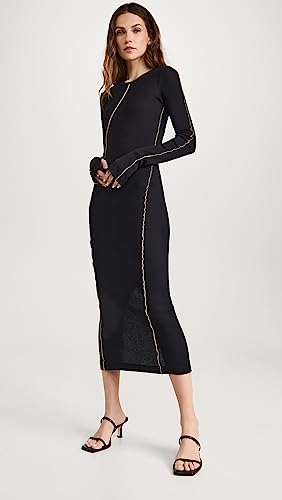 Helmut Lang Women's Twisted Dress, Basalt Black, XS