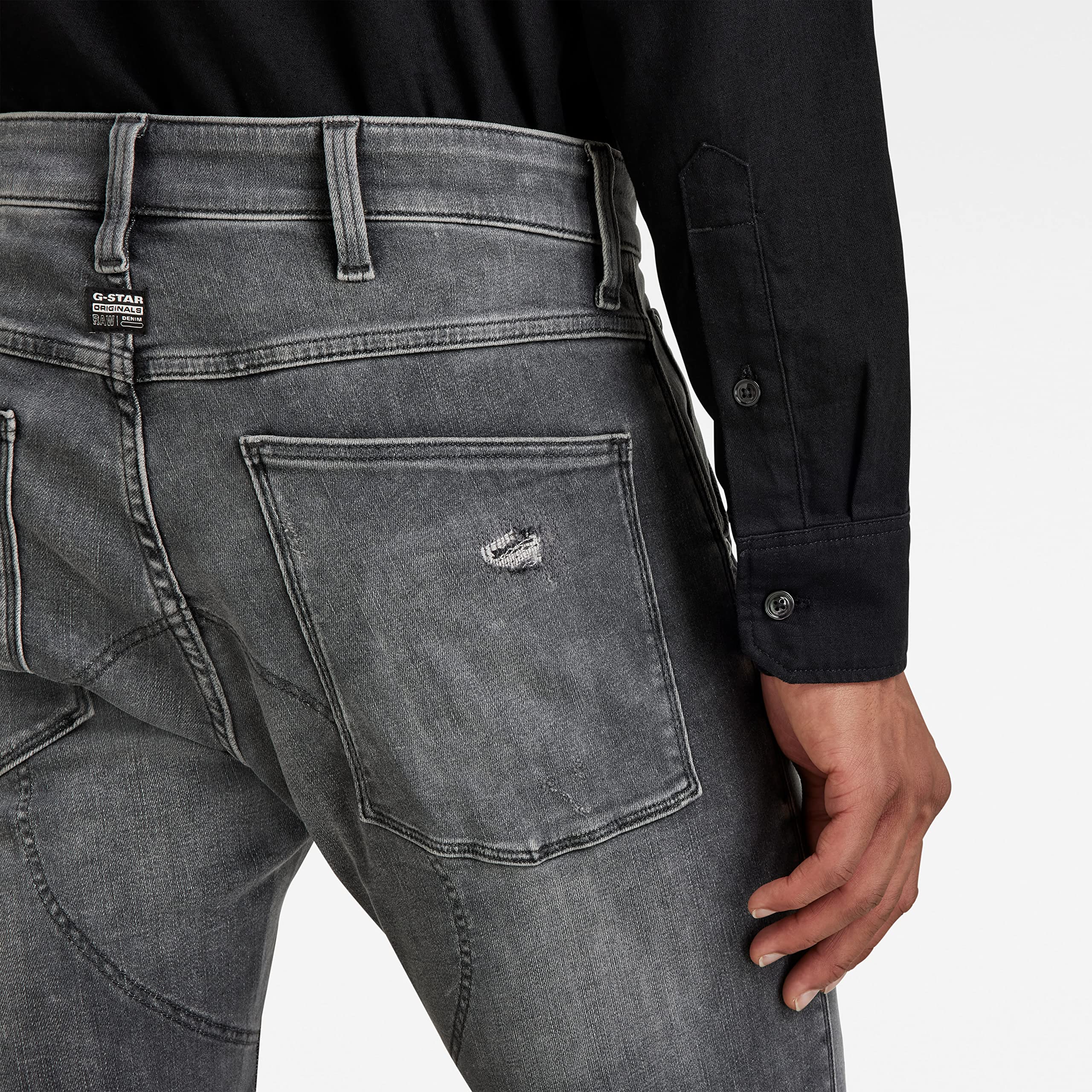 G-STAR 5620 3D Zip Knee Skinny Fit Jeans, Vintage Ripped Basalt, 32W x 34L