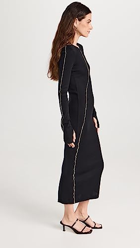 Helmut Lang Women's Twisted Dress, Basalt Black, XS