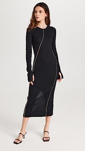 Helmut Lang Women's Twisted Dress, Basalt Black, XS