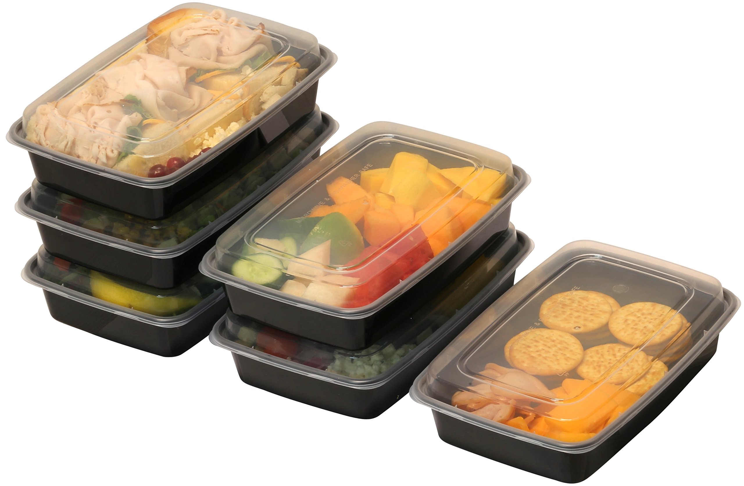 16 Pack - SimpleHouseware 1 Compartment Food Grade Meal Prep Storage Container Boxes, 28 Ounces