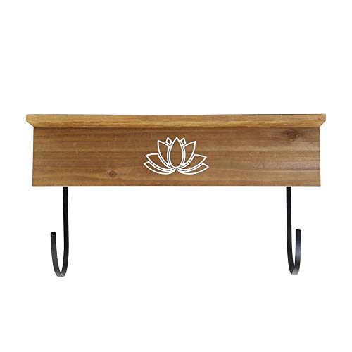 Stratton Home Decor Yoga Mat Holder Wall Shelf, Large, Brown