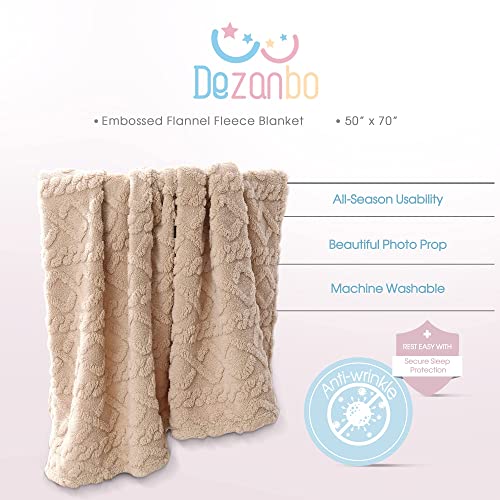 Sherpa Fleece Throw Blanket-3D Stylish Design, Super Soft,Fluffy,Warm,Cozy,Plush,Fuzzy for Couch Sofa Living Room Bed-All Season Accessories ,50" x 70" Beige