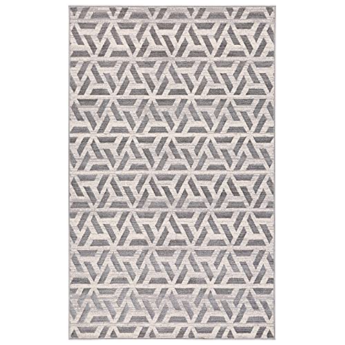FirsTime & Co. Gray Loren Geometric Area Rug for Living Room, Bedroom, Entryway, Home Office, Distressed, Modern, 5 x 8 Feet