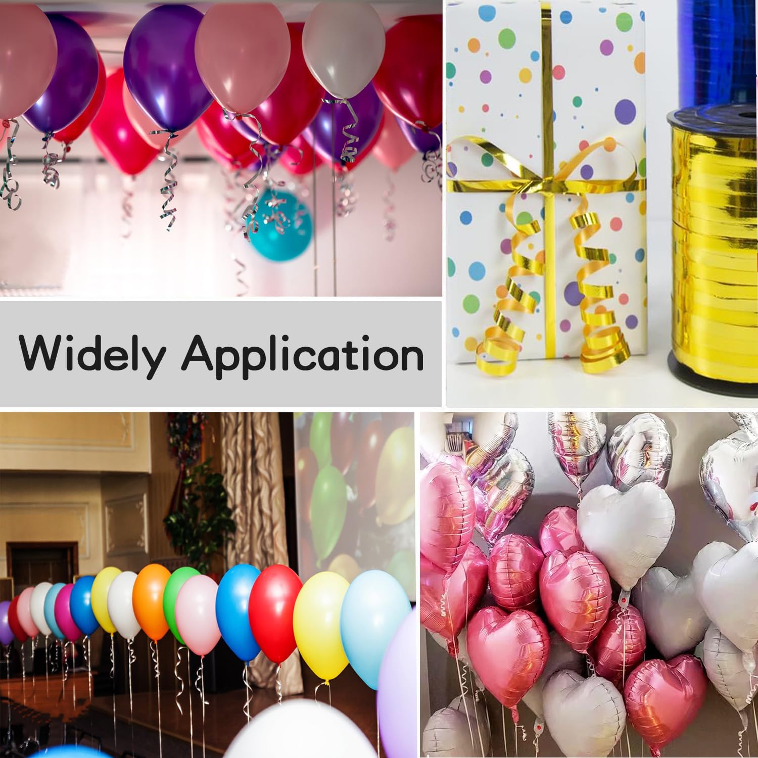 Black Balloon String Curling Wrapping Ribbons Decoration Accessories,500 Yards
