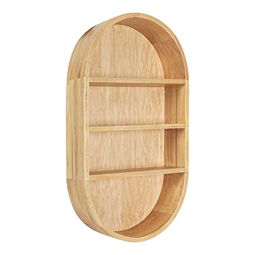 Kate and Laurel Hutton Scandinavian Capsule Wall Shelf, 16 x 28, Natural Wood, Geometric Modern Shelves for Wall