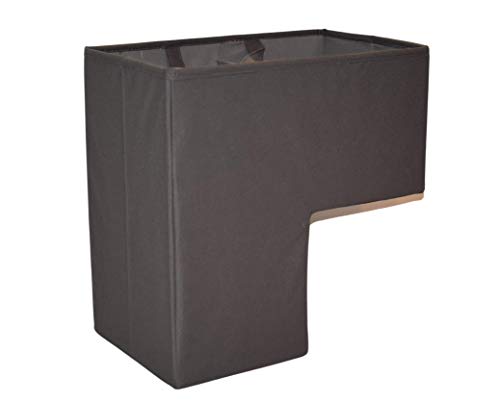Stair Basket - Gray Staircase Storage Organizer with Board Divider & Handles - Step Container to Store Laundry, Toys & Household Items - Durable, Foldable, Easy to Carry