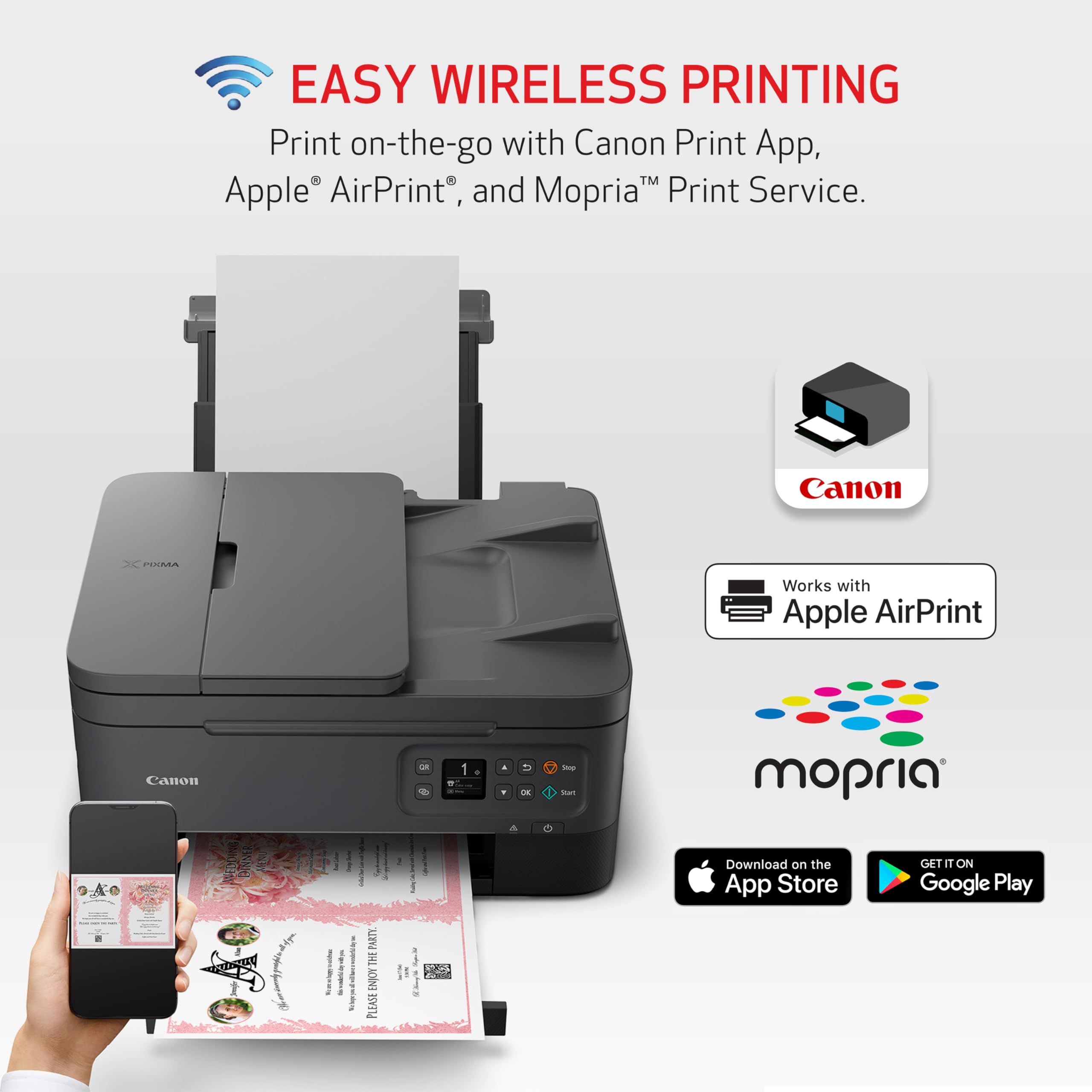 Canon PIXMA TR7020a All-in-One Wireless Color Inkjet Printer, with Duplex Printing, Mobile Printing, and Auto Document Feeder, Black