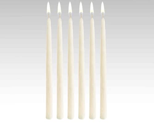 10" Unscented Solid Color Dripless Taper Candles (Set of 12) - Premium Quality Wax - Home Decor, Wedding, Parties and Special Occasions (Ivory)