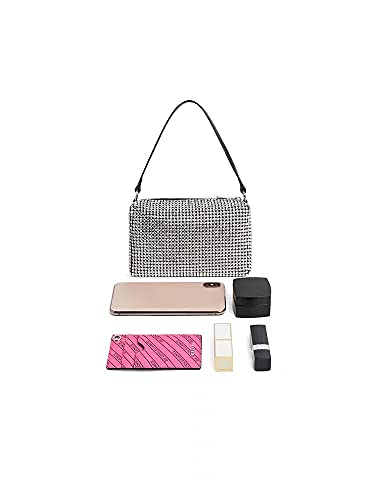 NOGUTU Silver Rhinestone Purse Rhinestone Crossbody Purse for Women Clutch Purse Evening Chain for Party Wedding