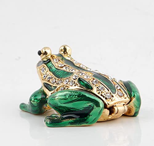 SEVENBEES 24K Golden Frog Jewelry Trinket Box Gift for Home Decor