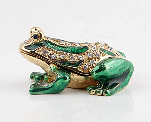 SEVENBEES 24K Golden Frog Jewelry Trinket Box Gift for Home Decor