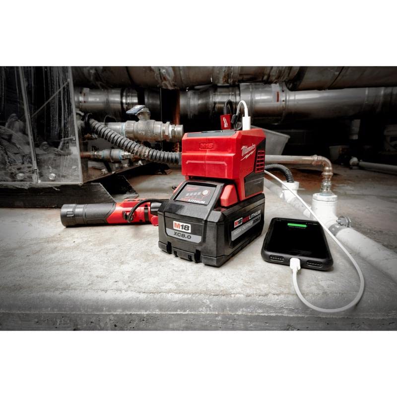 MilwaukeeTool 2846 50 M18 18 Volt 175 Watt Lithium Ion Powered Compact Inverter with 5.0 Ah Battery