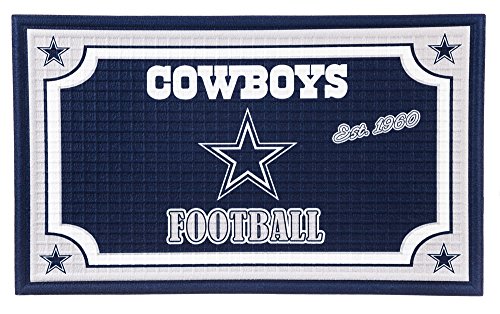 Team Sports America NFL Dallas Cowboys Embossed Outdoor-Safe Mat - 30" W x 18" H Durable Non Slip Floormat for Football Fans