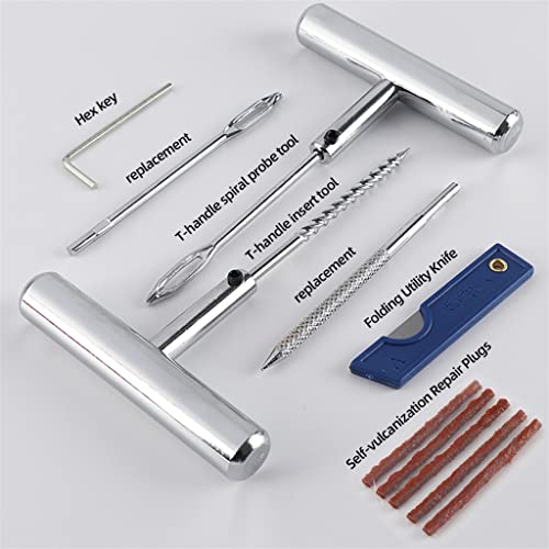 YÁSEZ Car Tubeless Tire Repair Kit Puncture Studding Garage Tools for Auto Bicycle Tyre with Storage Box