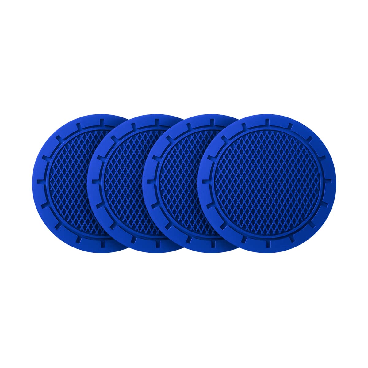 4 Pack Car Cup Holder Coaster, 2.75 Inch Diameter Non-Slip Universal Insert Coaster, Durable, Suitable for Most Car Interior, Car Accessory for Women and Men (Deep Blue)