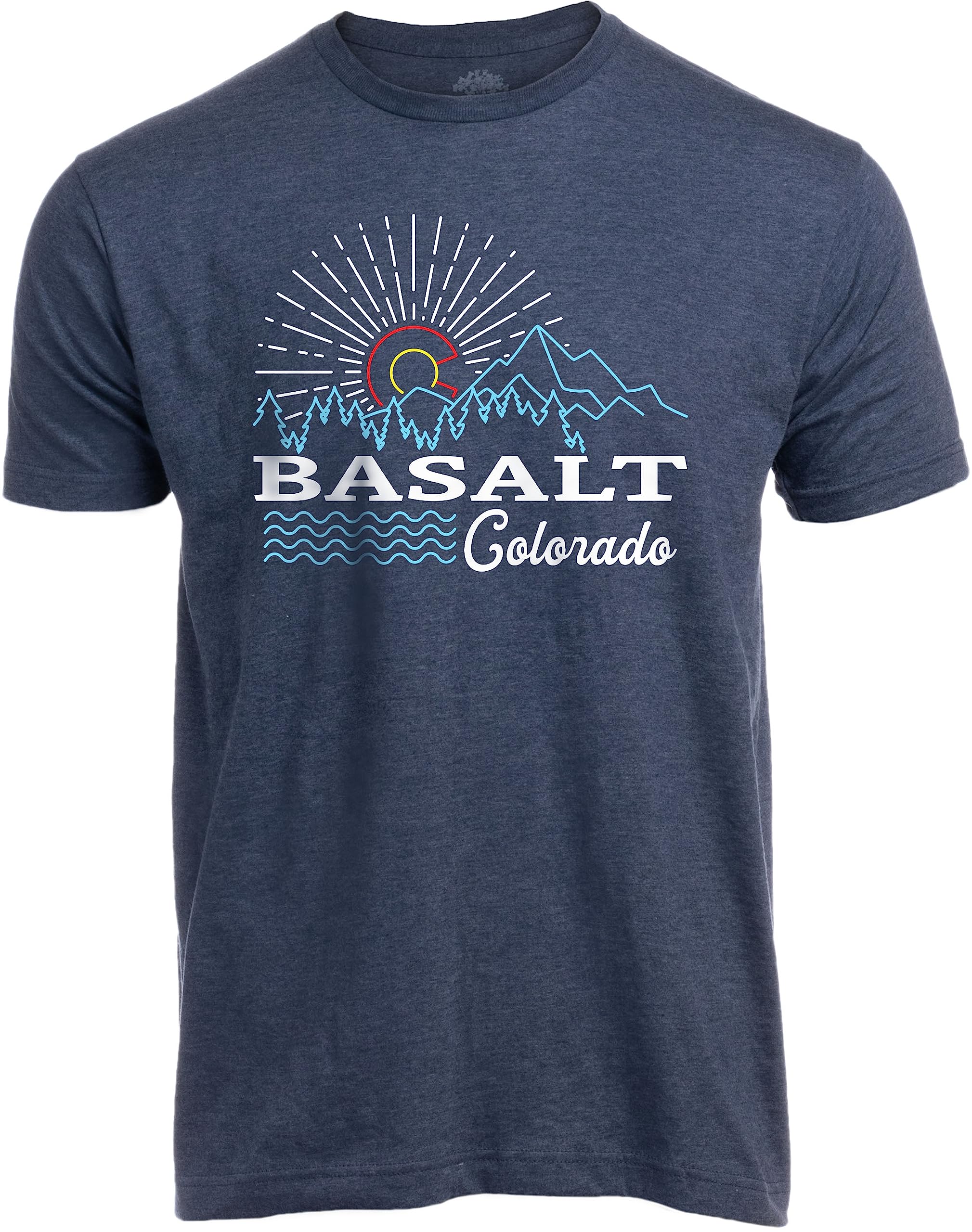 Basalt, CO | Colorado Tee Rocky Mountain State Pride T-Shirt for Men Women - (Adult,S) Vintage Navy