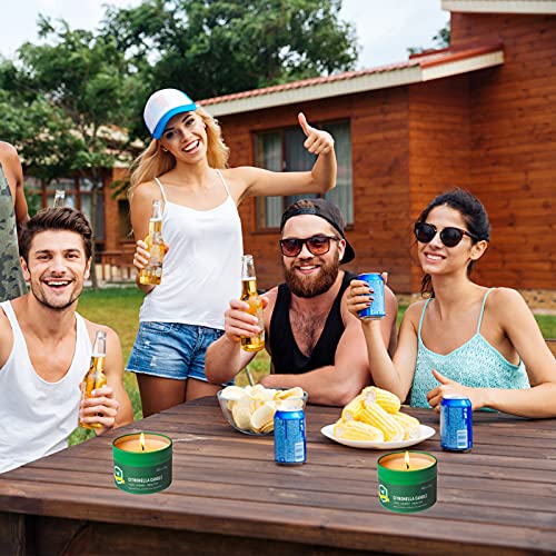LucaSng Citronella Candles Outdoor Indoor 4.4 OZ 6 Pack 150 Hours Outside for Party Hiking Camping Patio BBQ Deck Lanai Garden Yard Home Balcony