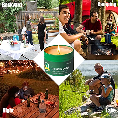 LucaSng Citronella Candles Outdoor Indoor 4.4 OZ 6 Pack 150 Hours Outside for Party Hiking Camping Patio BBQ Deck Lanai Garden Yard Home Balcony