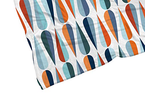 Swono Drop Shapes Throw Blanket,Mid-Century Modern Style Retro Seamless with Drop Shapes in Tones Thorw Blanket Soft Warm Decorative Blanket for Bed Couch Sofa Office Blanket 30"X40"