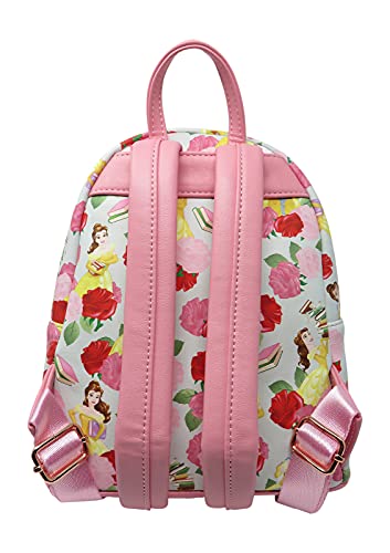 Loungefly Disney Beauty and the Beast Allover Print Womens Double Strap Shoulder Bag Purse