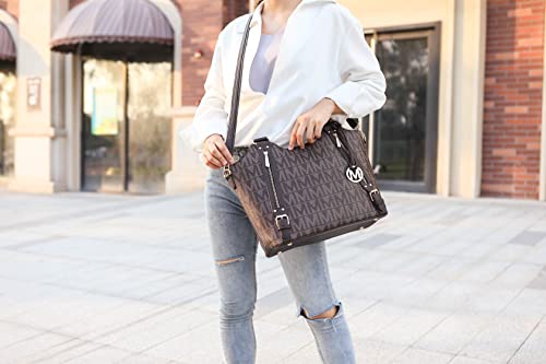 MKF Collection Crossbody Tote Bag for Women - PU Leather Top-Handle Satchel Shoulder Handbag