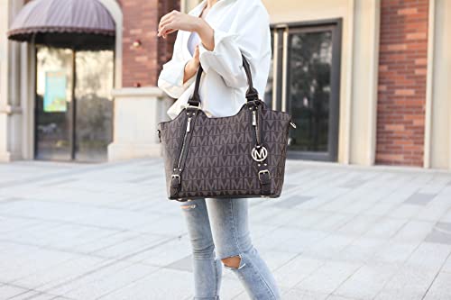 MKF Collection Crossbody Tote Bag for Women - PU Leather Top-Handle Satchel Shoulder Handbag