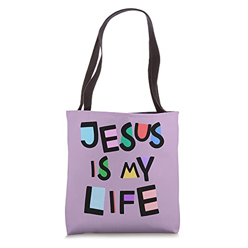 Jesus Is My Life Religious Church Christian Worship Womens Tote Bag