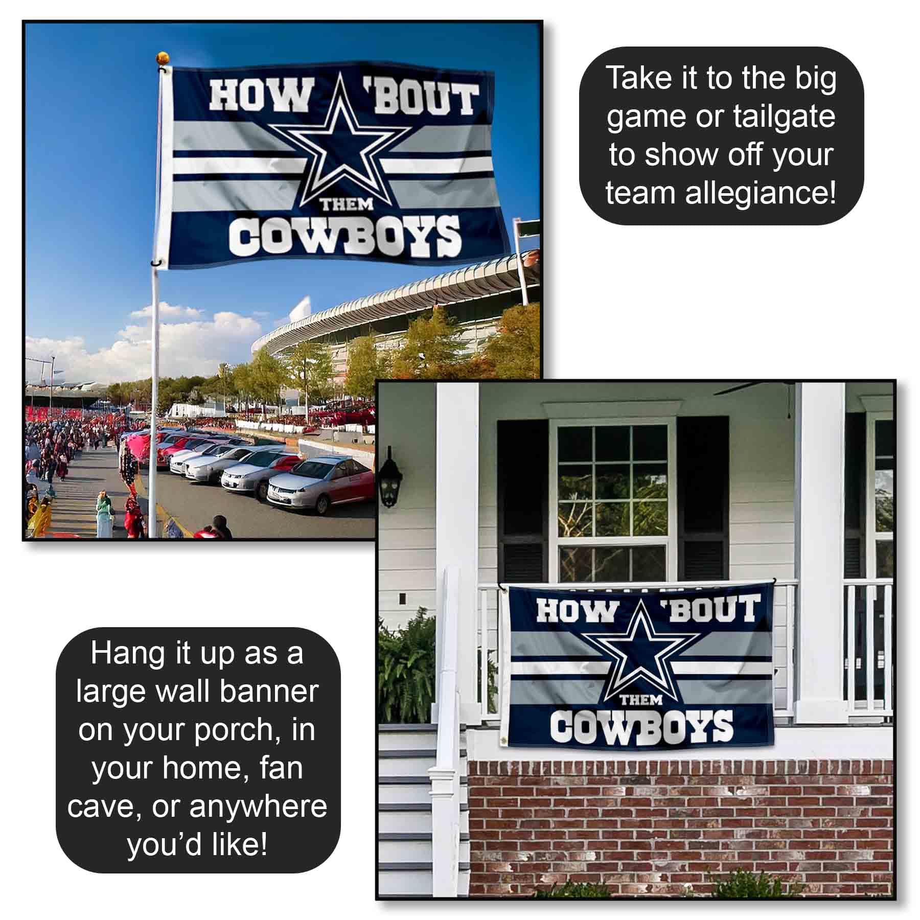 WinCraft Dallas Cowboys How Bout Them Cowboys Flag Outdoor Indoor 3x5 Foot Banner