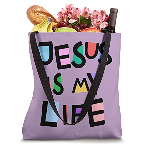 Jesus Is My Life Religious Church Christian Worship Womens Tote Bag