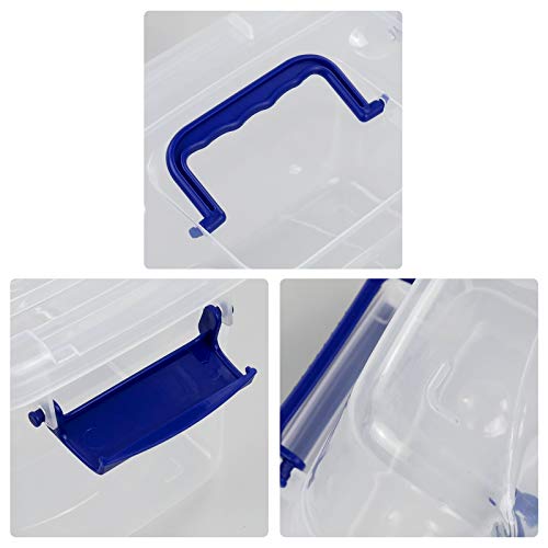 Ponpong 5.5 Quart Plastic Storage Boxes Bins Containers with Lids and Handles, 6 Packs