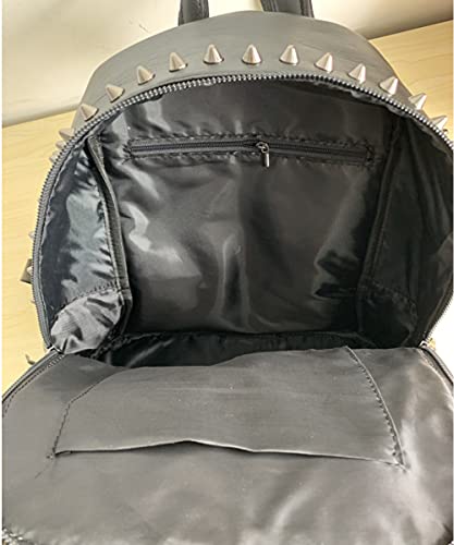 Women Skull Backpack Rivet Studded Fashion Daypack Gothic Purse Tassel Zipper (Slivet Round Rivet)