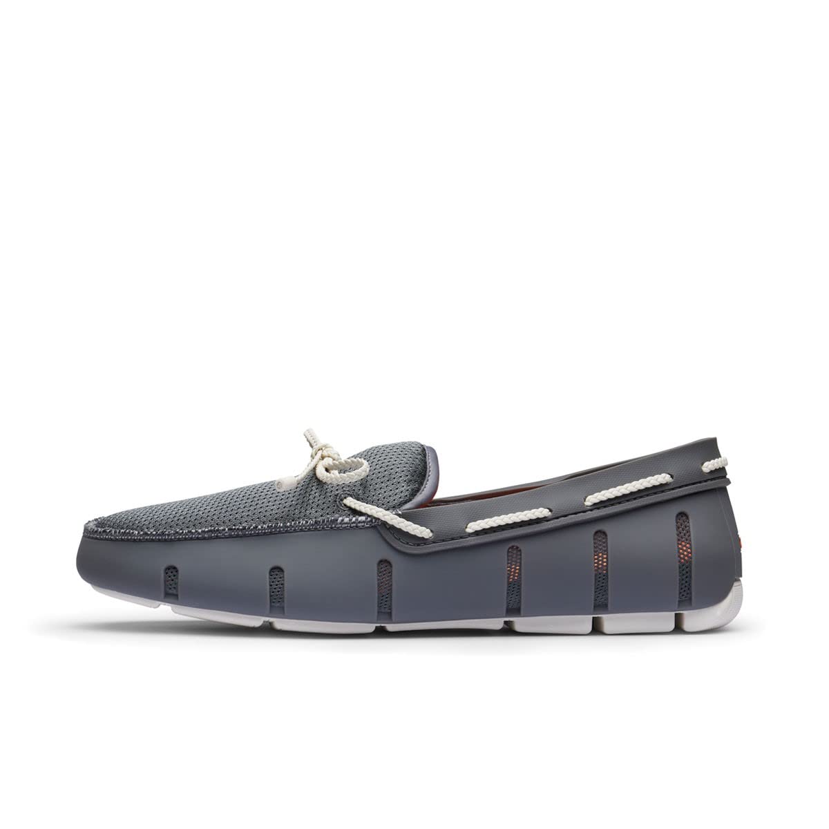 SWIMS Mens Loafers, Braided Lace Shoes for Men, Casual Beach Loafer, Comfortable Summer Shoe, Stylish Lightweight Walking Footwear, Quick Dry Breathable Eco Friendly Footbed (Basalt Grey,8.5)