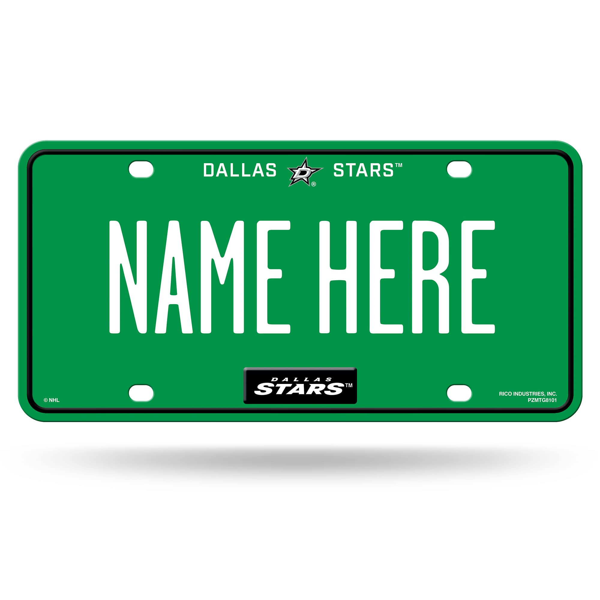 Rico Industries NHL Hockey Dallas Stars Personalized Metal Auto Tag 8.5" x 11" - Great for Truck/Car/SUV