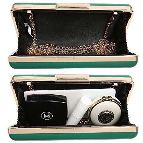 Dasein Women Evening Purses Clutch Bags Formal Party Clutches Wedding Purses Cocktail Prom Handbags (Patent Leather Green)
