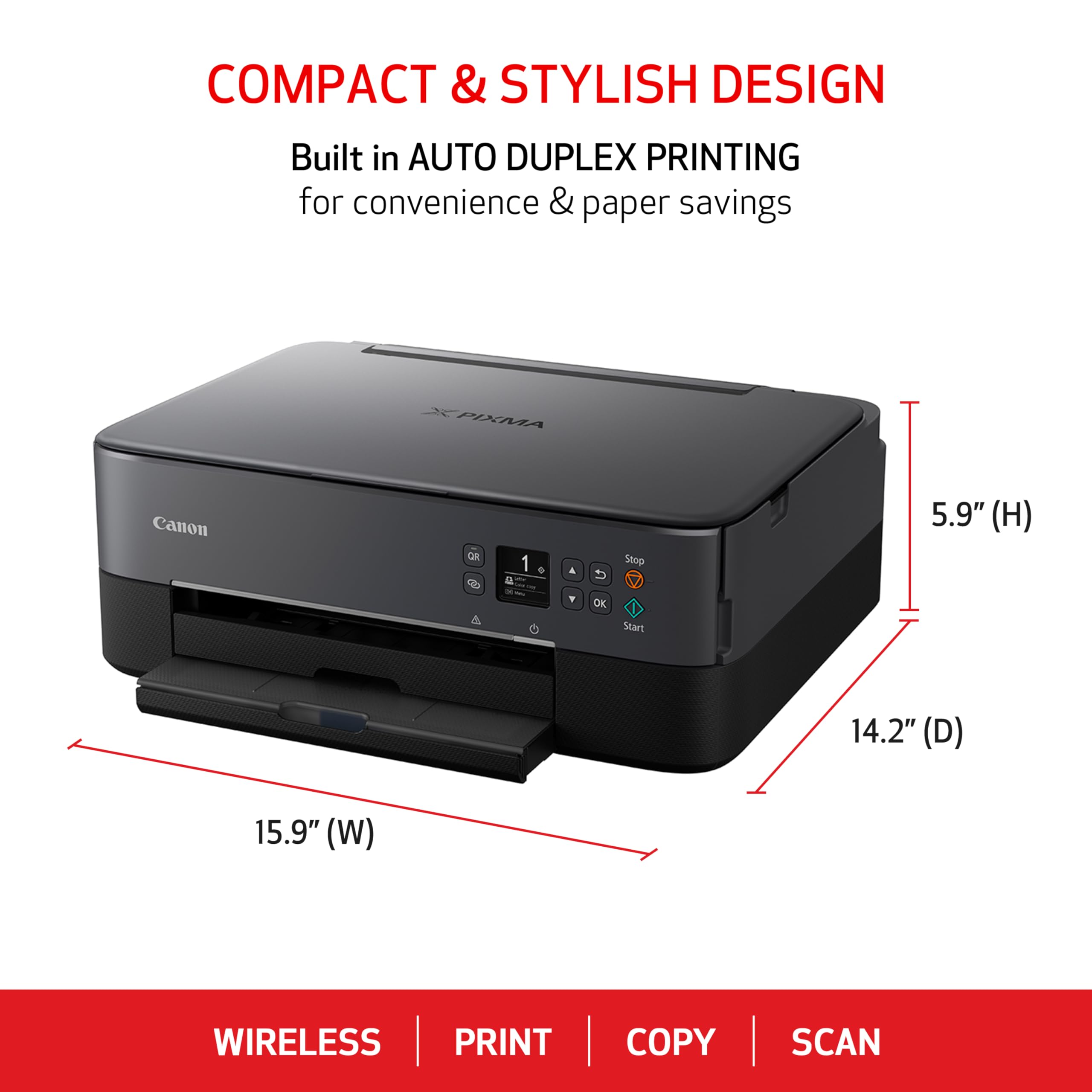 Canon PIXMA TS6420a All-in-One Wireless Inkjet Printer [Print,Copy,Scan], Black