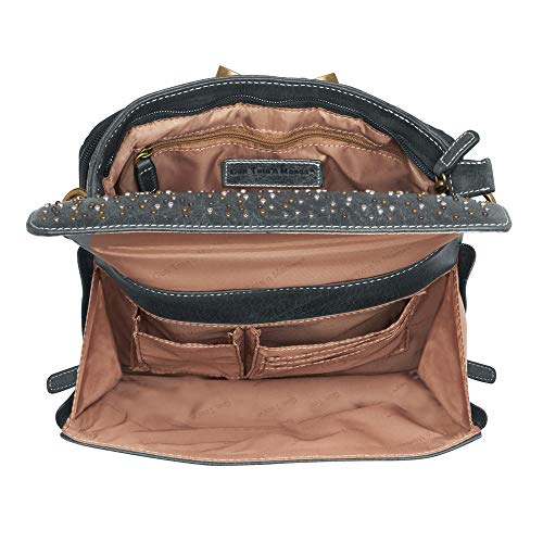 Gun Tote'n Mamas womens Tote'n (Grey) Distressed Buffalo Leather Crossbody Organizer Purse by Gun Tote n Mamas, Grey, Medium US