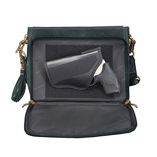 Gun Tote'n Mamas womens Tote'n (Grey) Distressed Buffalo Leather Crossbody Organizer Purse by Gun Tote n Mamas, Grey, Medium US