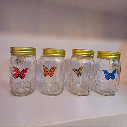 NC Butterfly in a Glass Jar, Hsxxf LED Lamp Jar Animated Butterfly in A Jar Tap to Activate Gift Decoration (Blue)