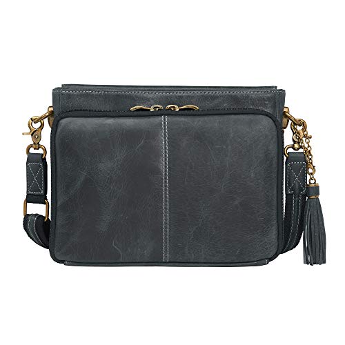 Gun Tote'n Mamas womens Tote'n (Grey) Distressed Buffalo Leather Crossbody Organizer Purse by Gun Tote n Mamas, Grey, Medium US