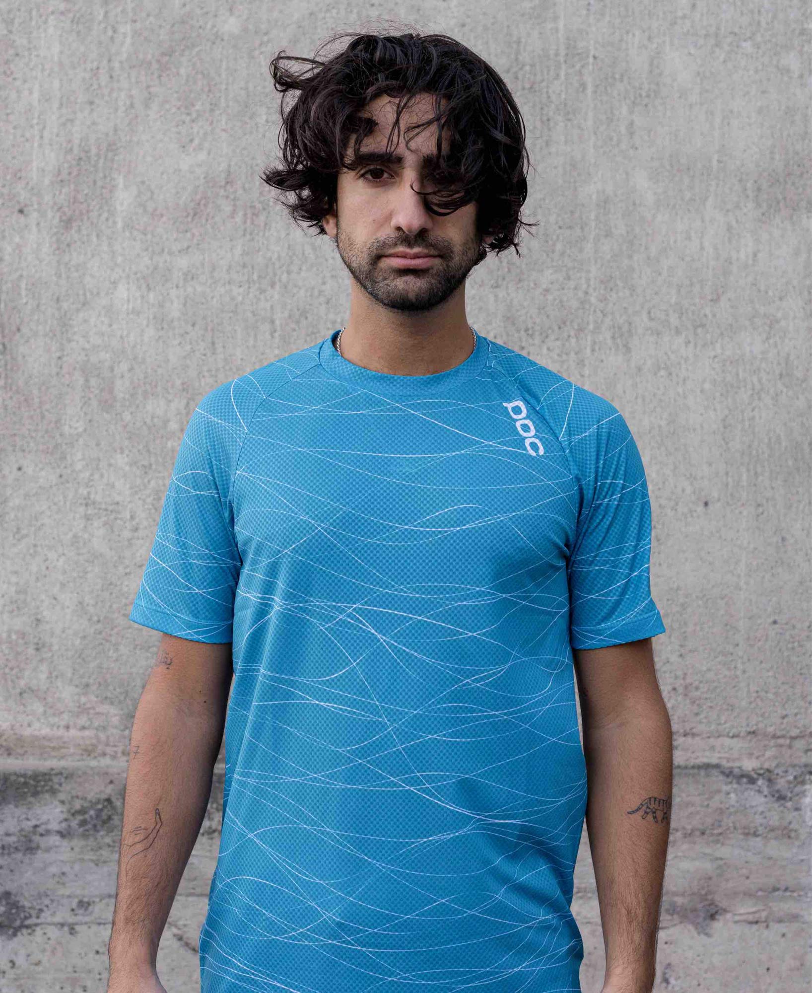 POC Mtb Pure T-Shirt - Men's Lines Basalt Blue, Xs