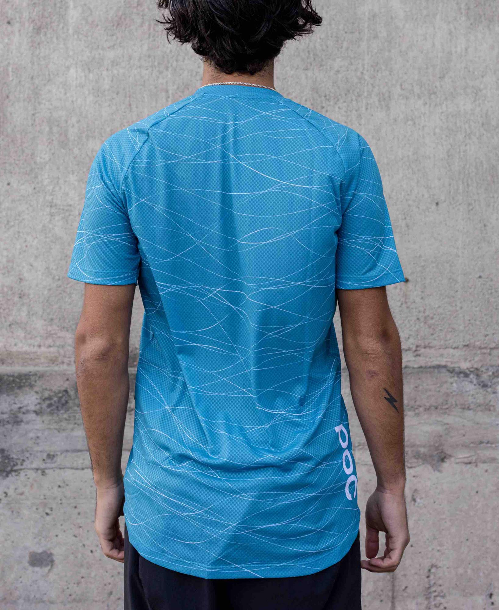 POC Mtb Pure T-Shirt - Men's Lines Basalt Blue, Xs