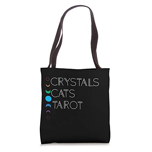 Witchy Bohemian Boho Crystals Cats Tarot Witch Tote Bag