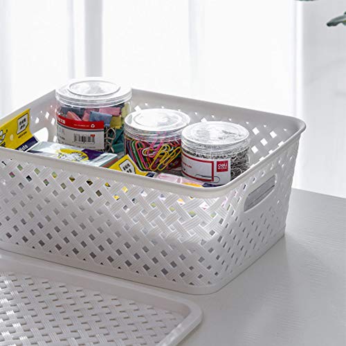 Bekith 9 Pack Plastic Storage Basket, Organizer Tote Bin for Closet Organization, De-Clutter, Accessories, Toys, Cleaning Products and More