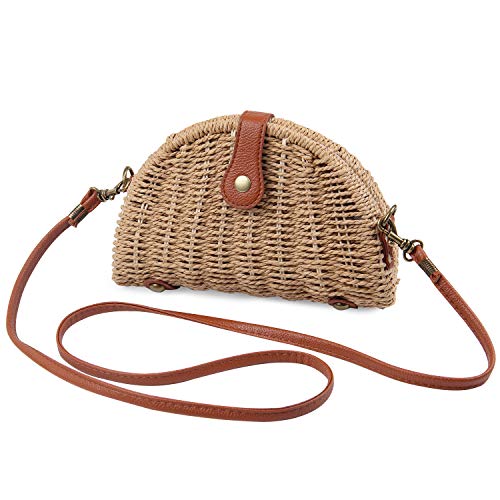 KUANG! Womens Straw Crossbody Bag Handbag Shoulder Clutch Messenger Handbags Beach Straw Purse for Ladies