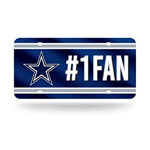 Rico Industries NFL Dallas Cowboys #1 Fan Plastic Auto Tag 6" x 11.5"