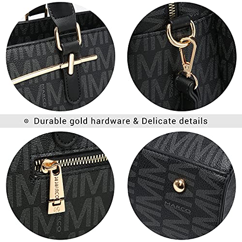 MKP Women Satchel Handbags Shoulder Purses Totes Top Handle Work Bags with Matching Wristlet Wallet (Black)